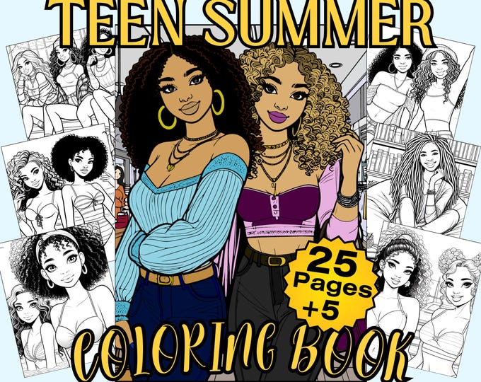 Black Teen Girls Coloring Pages | Beautiful African-american Teenage ...