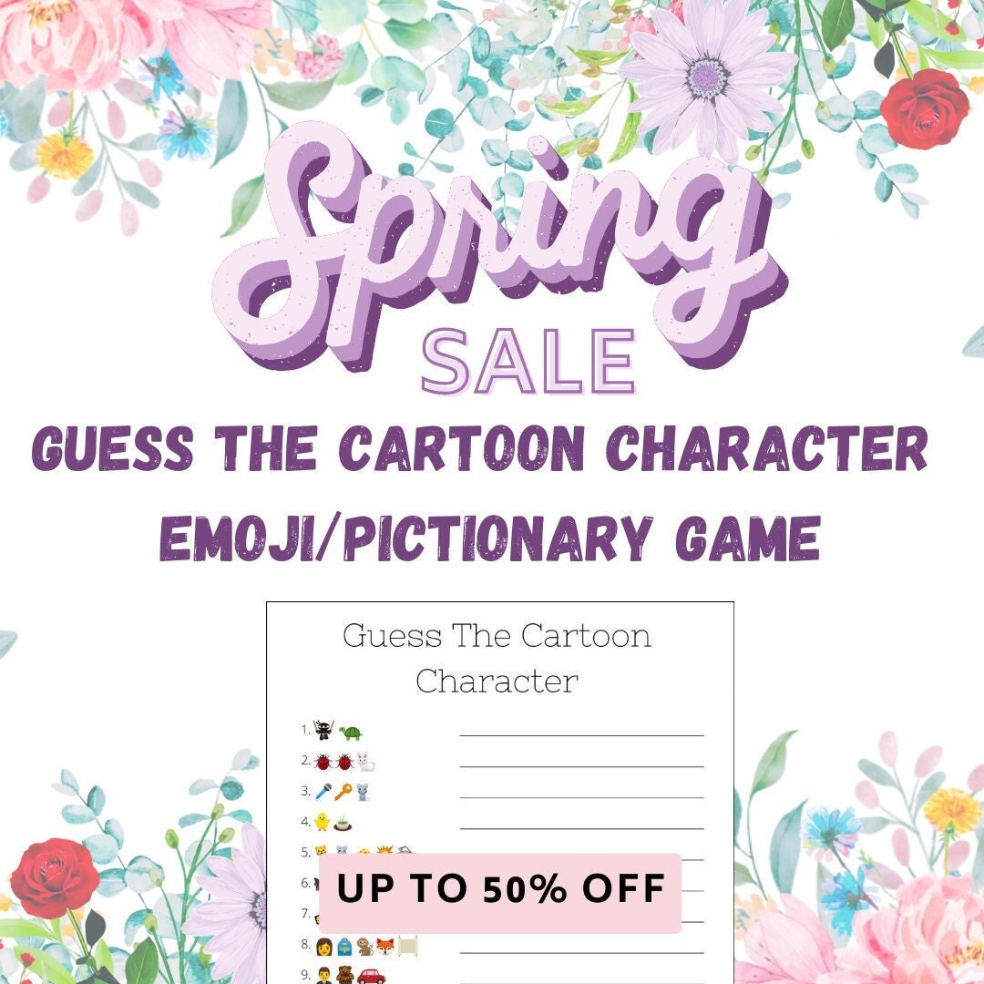 Guess The Cartoon Character Emoji Printable Game Cartoon Character