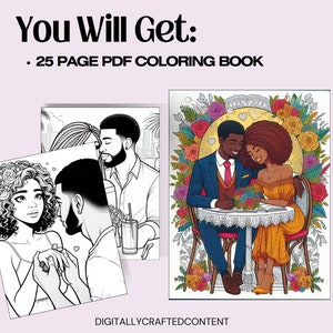 Black Love Coloring Book With 25 Printable Pages of Black Couples in ...