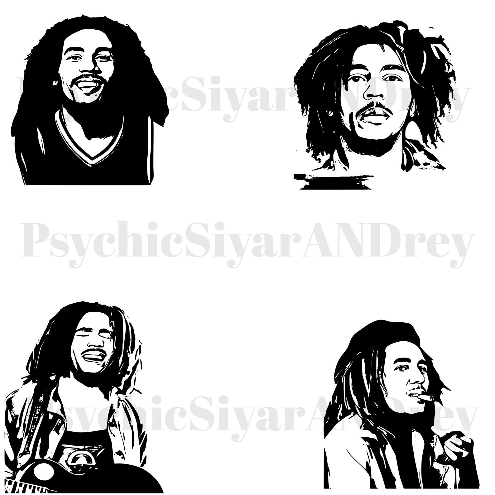 Bob Marley Svg Bundle -bob Marley Laser Cut File -svg Png Dxf Eps Pdf ...