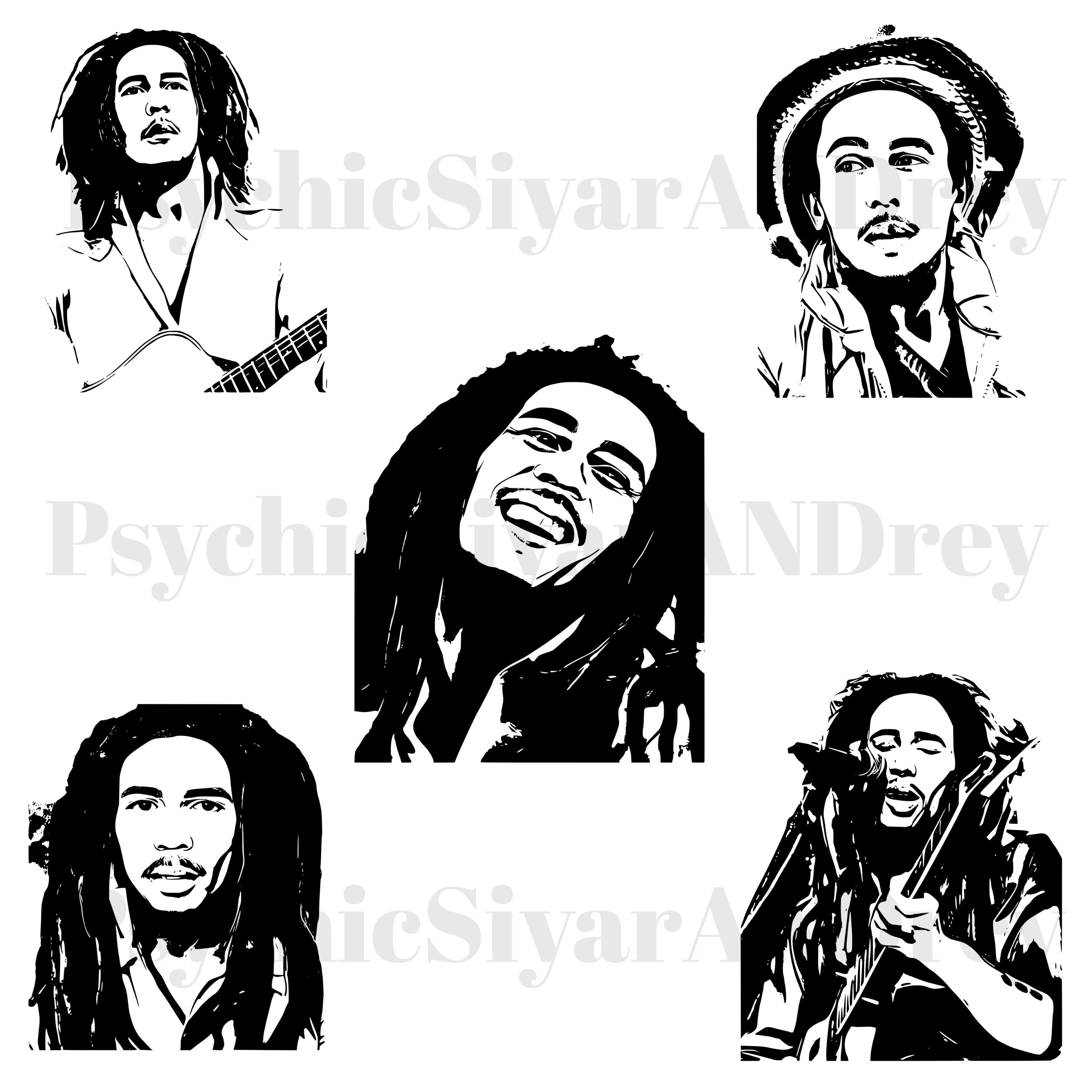 Bob Marley Svg Bundle -bob Marley Laser Cut File -svg Png Dxf Eps Pdf ...