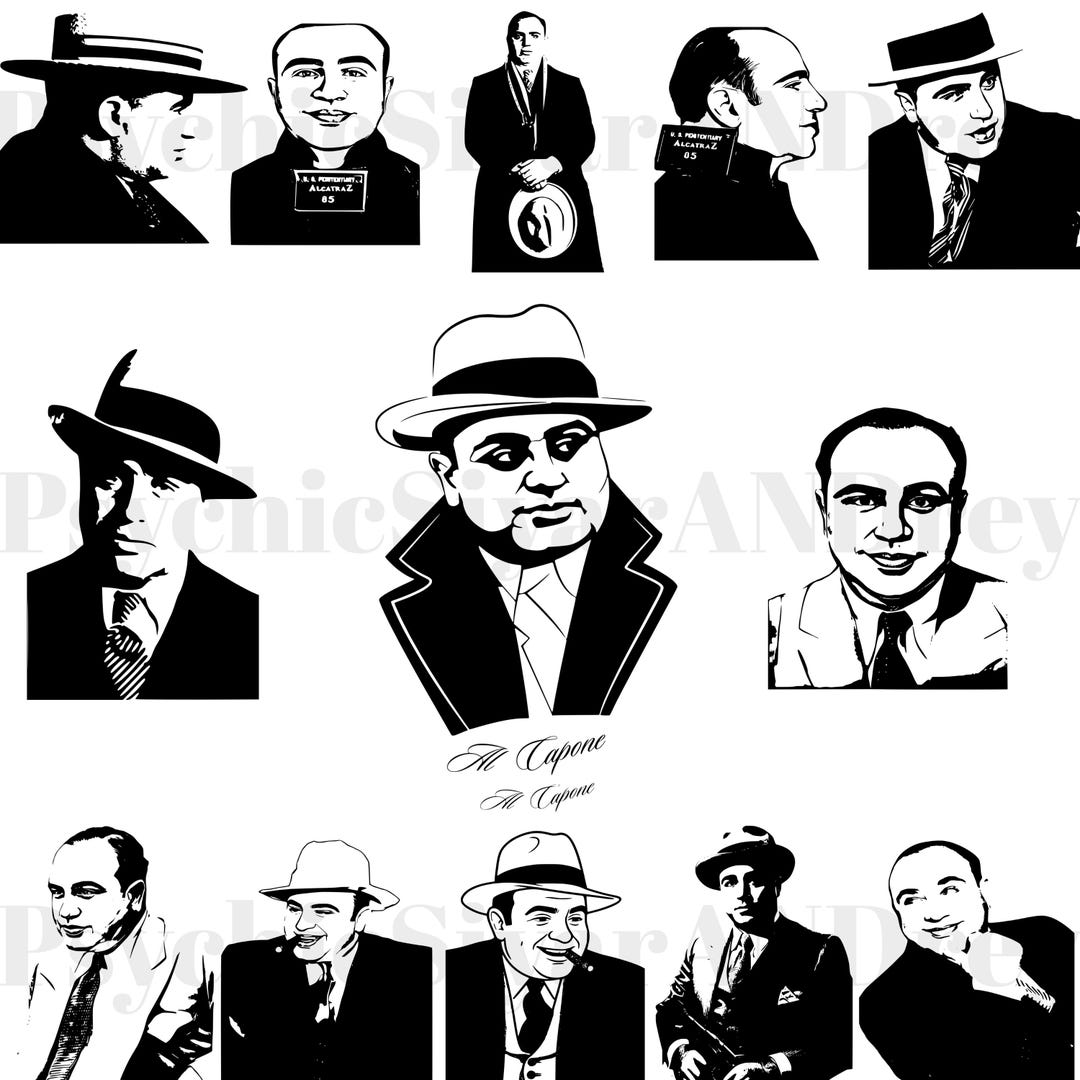 Digital Svg Png Jpg Eps Dxf Al Capone, Gangster, Mafia, Silhouette ...