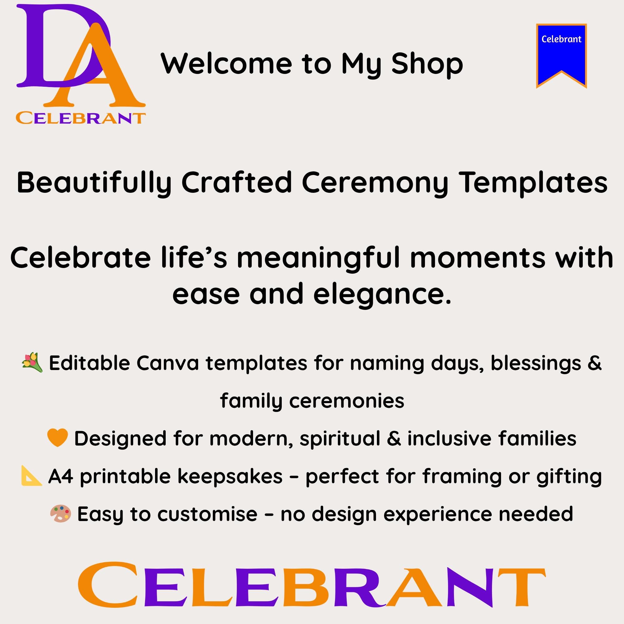 Family Welcome Ceremony Certificate: Editable Floral A4 Canva Template ...