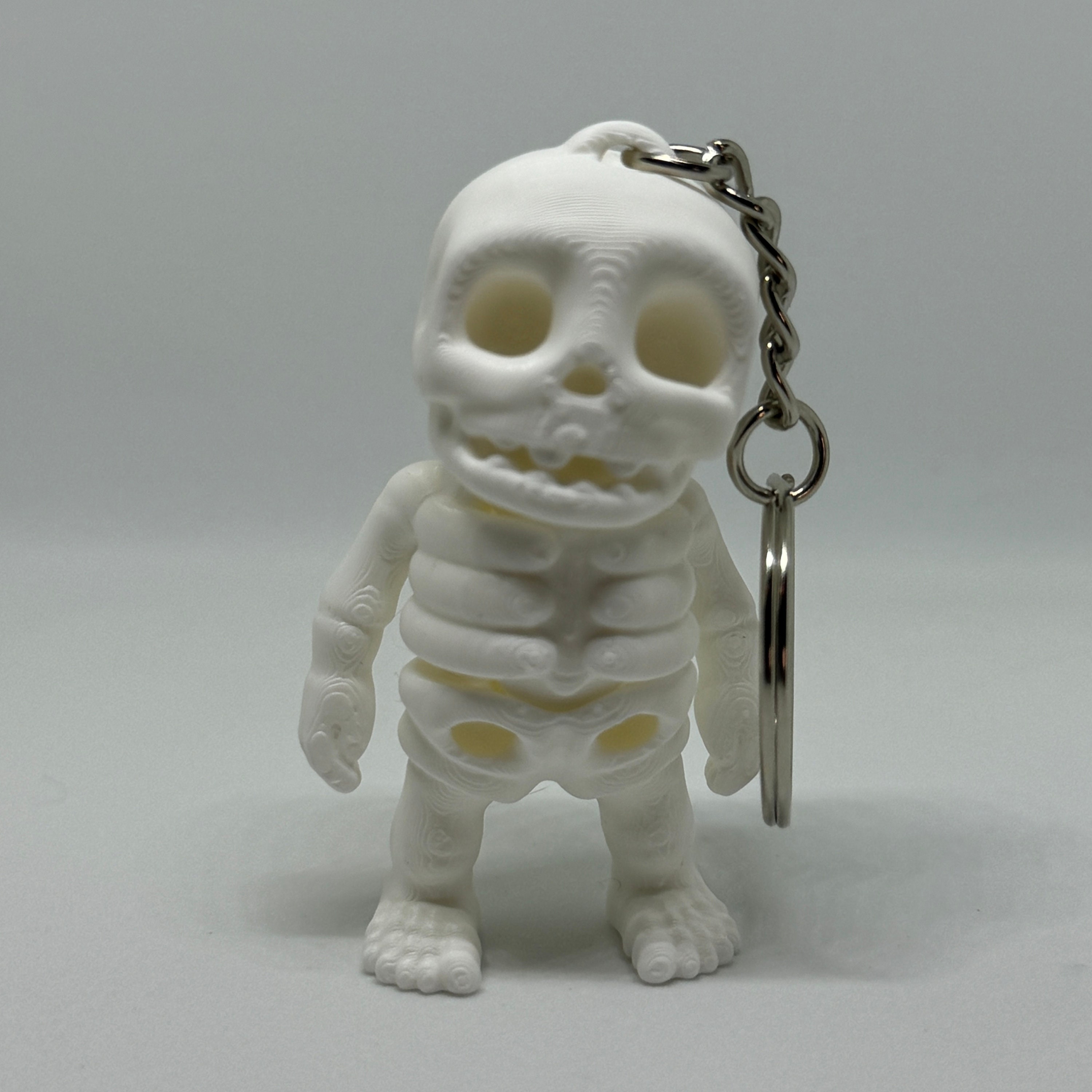 Skeleton Keychain 3D Printed Miniature Skeleton Unique Halloween Key ...