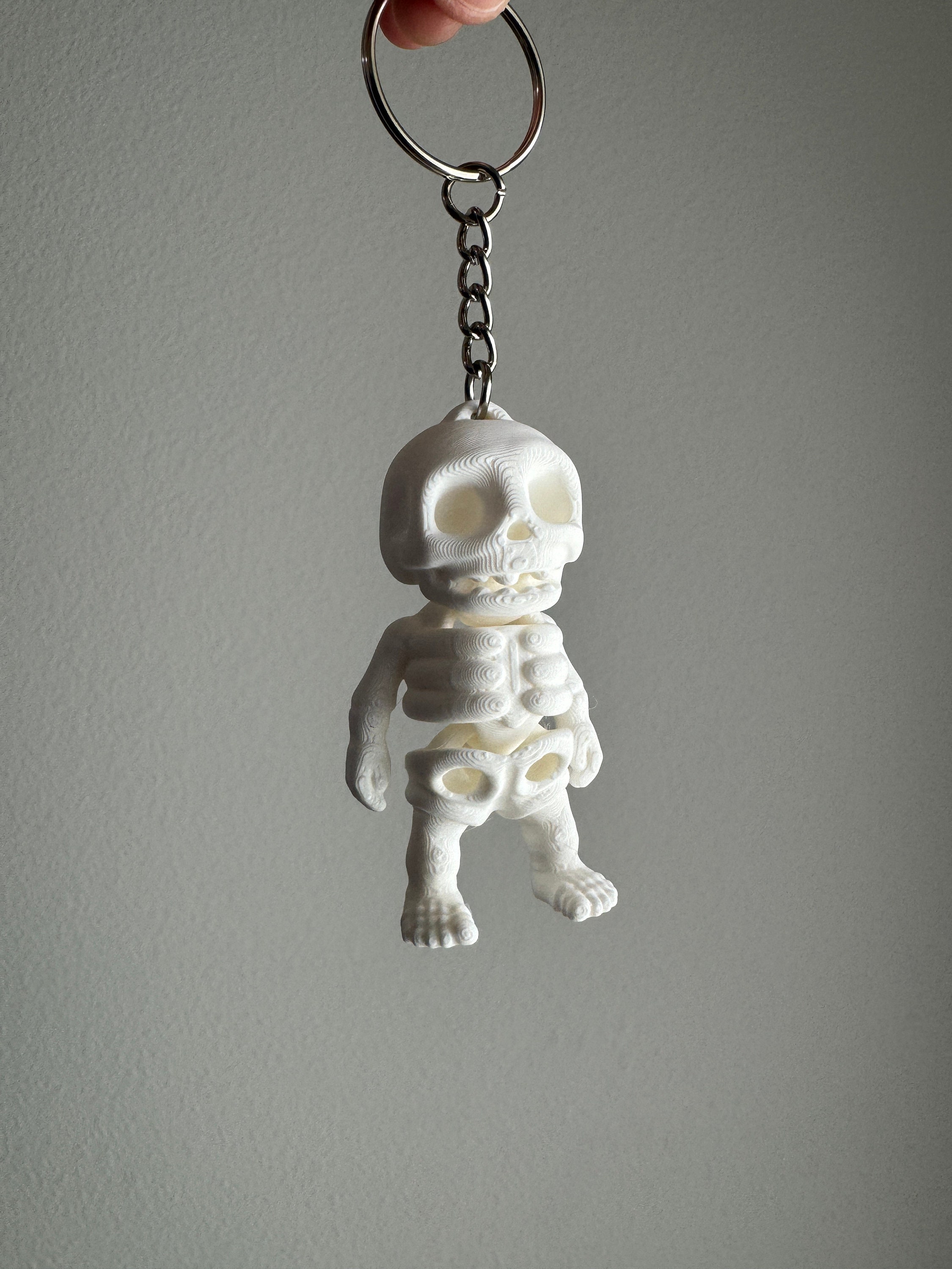 Skeleton Keychain 3D Printed Miniature Skeleton Unique Halloween Key ...