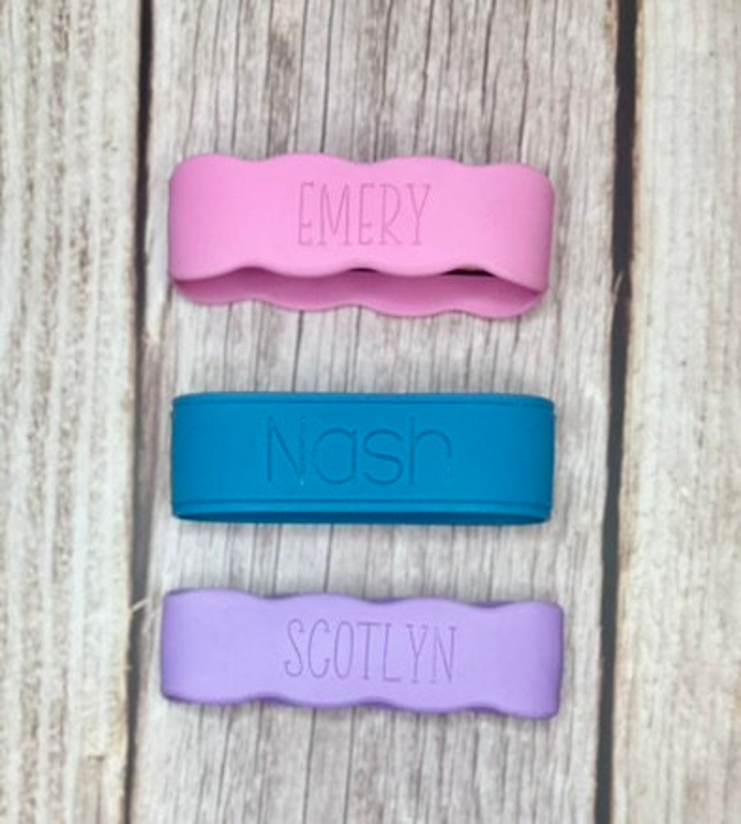 Personalized Bottle Bands, Silicone Bands, Reusable Labels, School ...