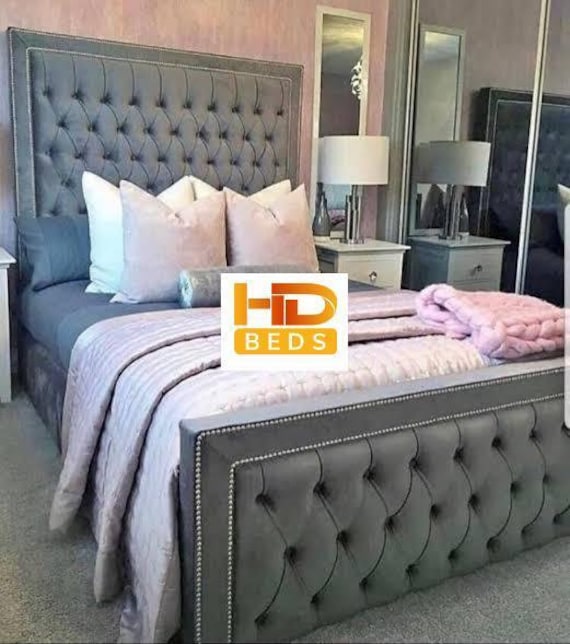 Small double gas lift bed with mattress store