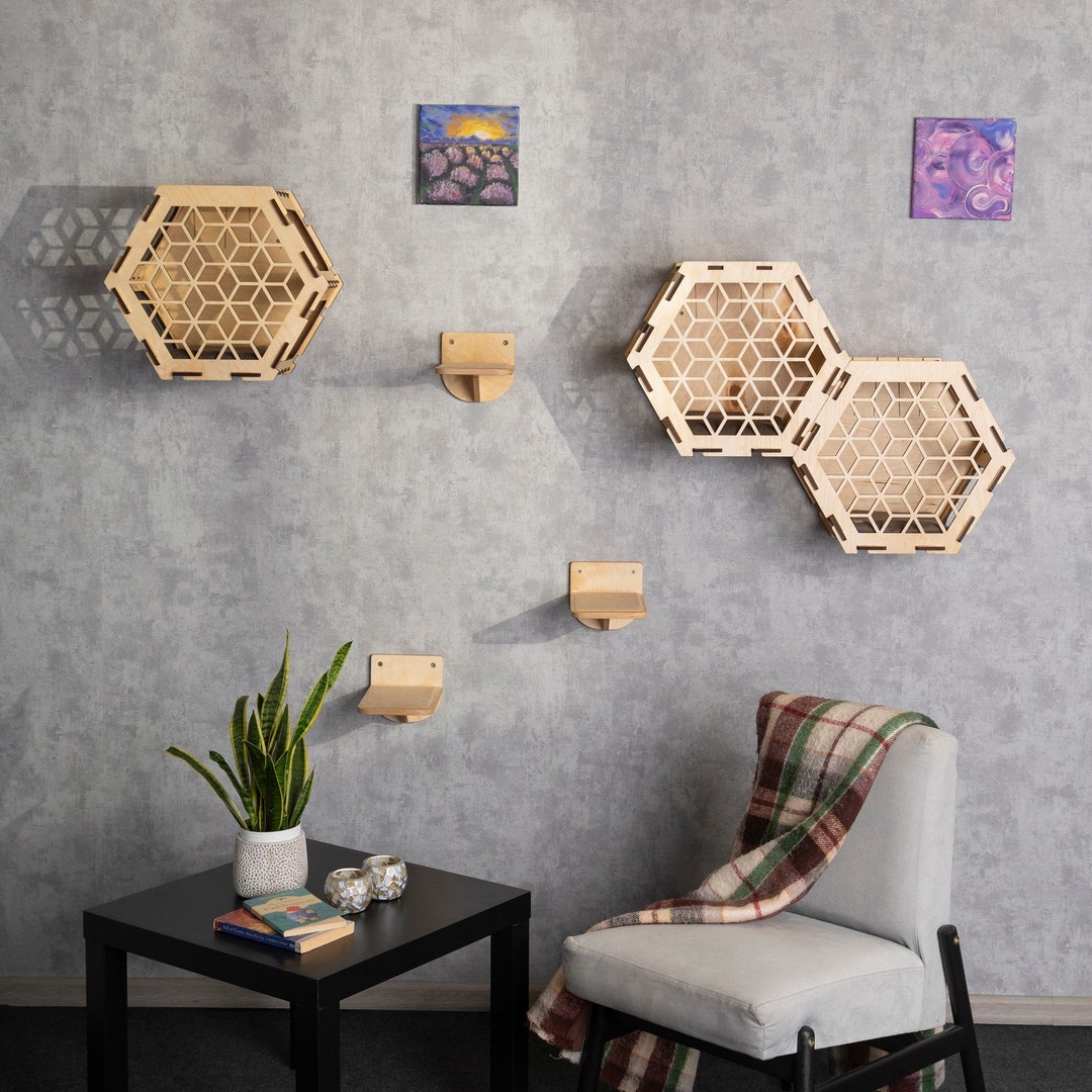 Handcrafted Cat Wall House With Built-in Steps for Climbing Perfect for ...