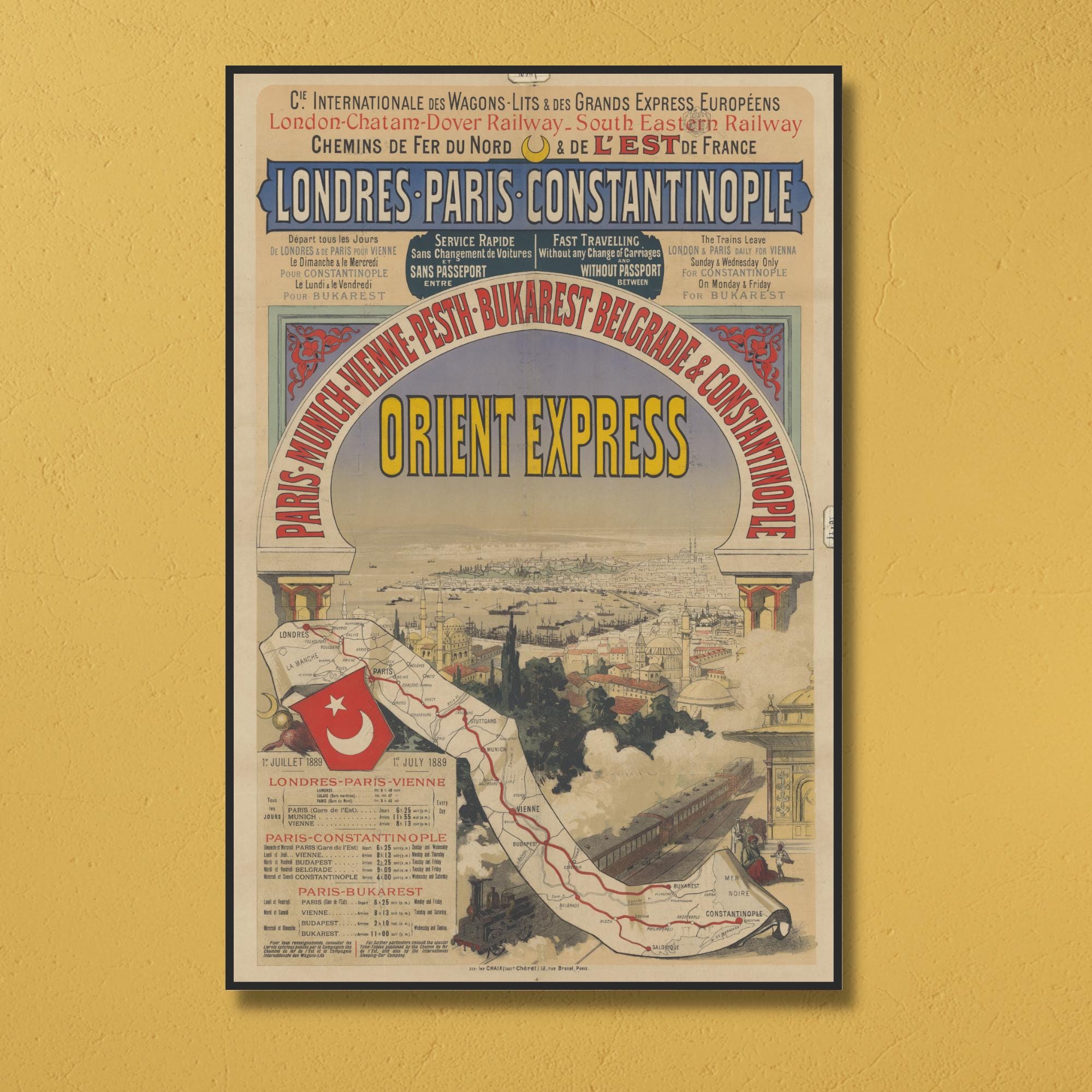Orient Express Poster (1888), Vintage Istanbul, Vintage Europe Travel ...