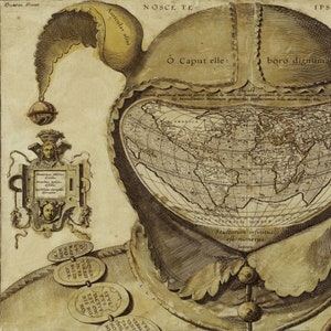 The Fool's Cap Map of the World Antique World Map Vintage World Map Old ...