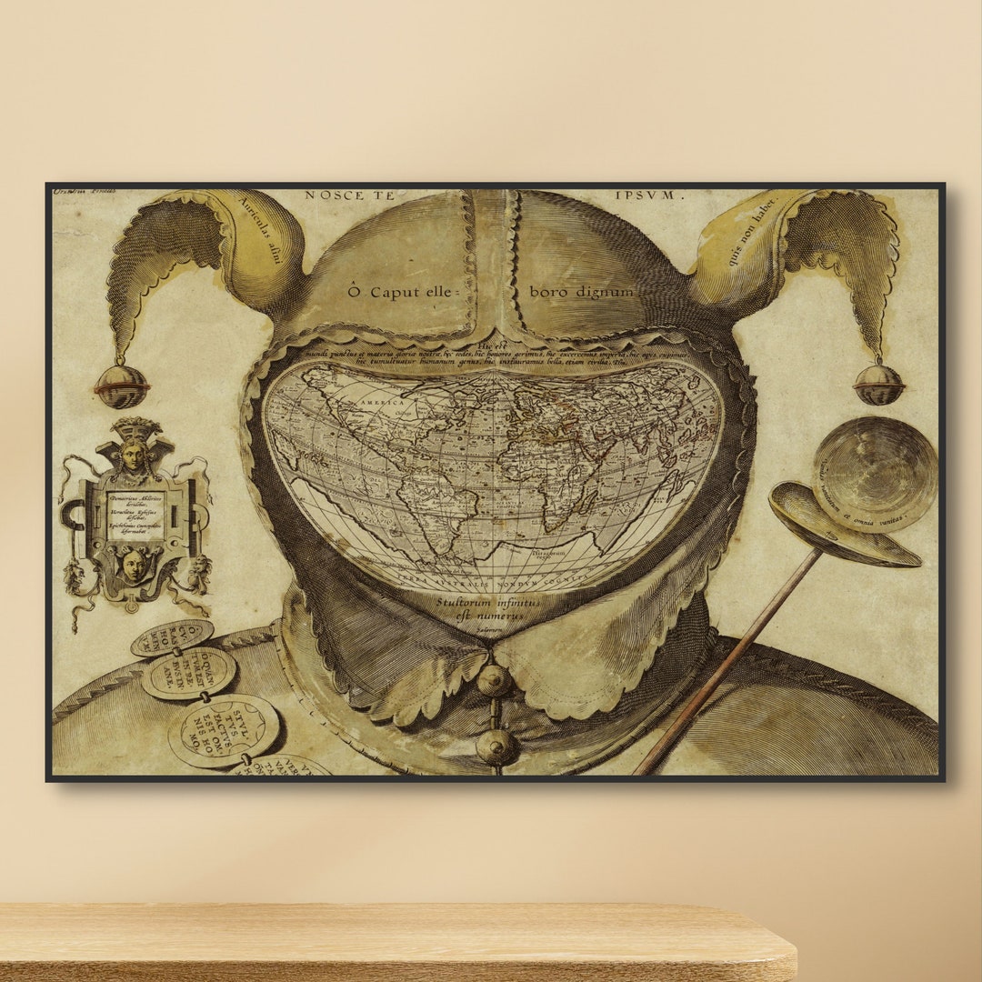 El mapa de la gorra del tonto del mundo / Mapa del mundo - Etsy México