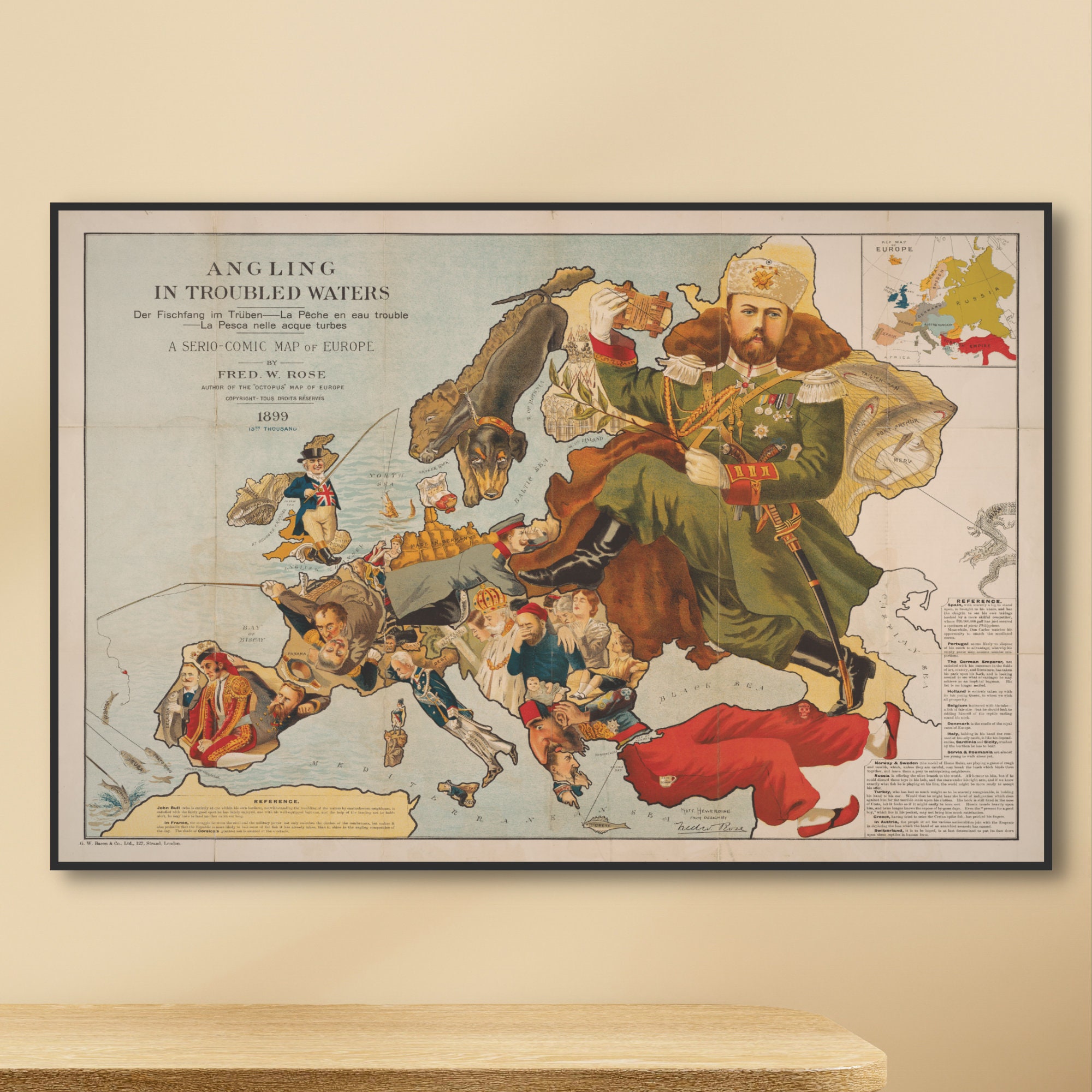 Vintage Comic Map of Europe 1899 Vintage Europe Maps Vintage European ...