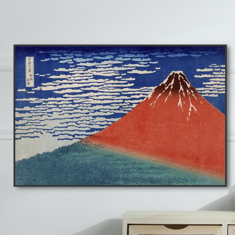Hokusai's Fine Wind, Clear Morning Aka Red Fuji 1830s Japanese Art ...