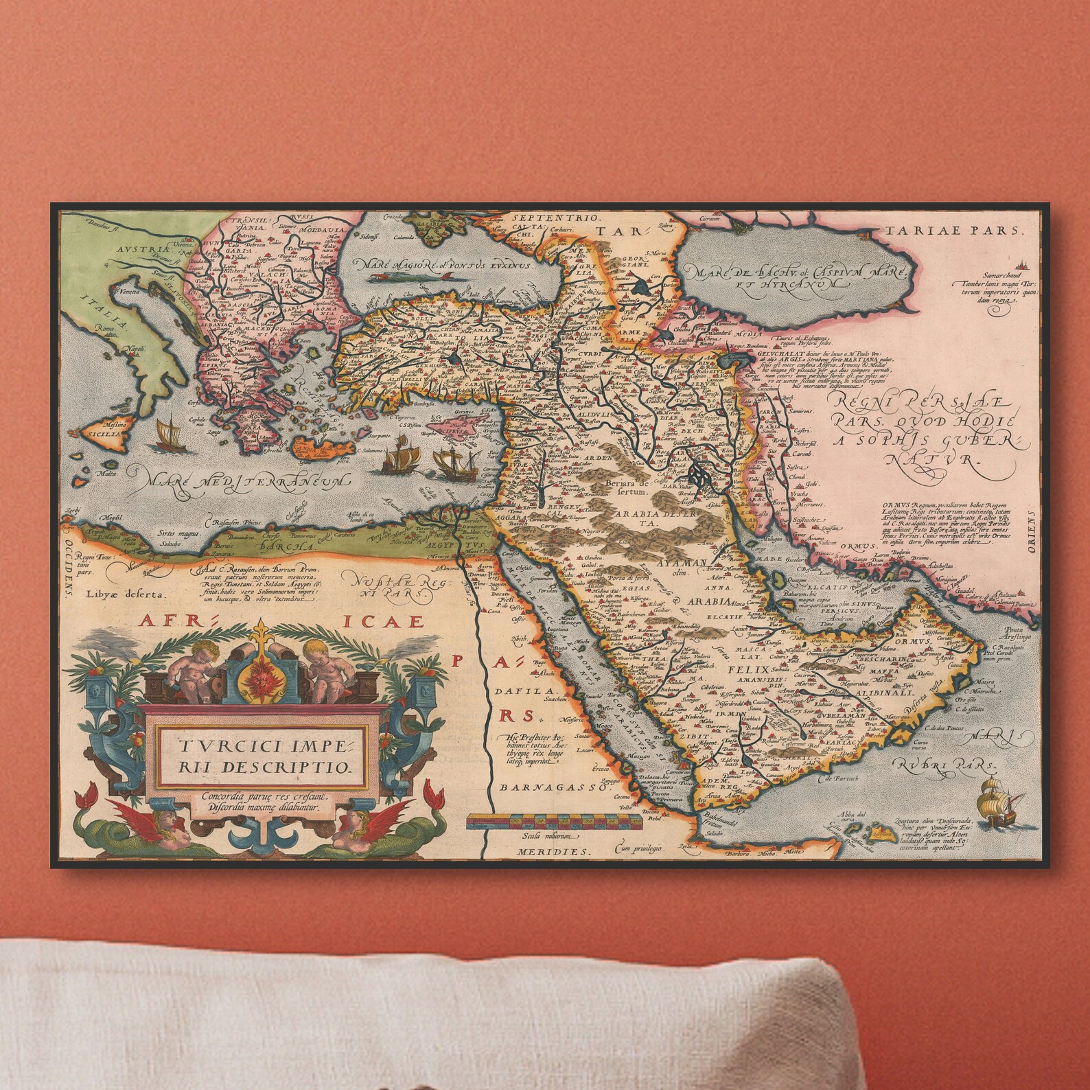 Old Map of the Turkish/ottoman Empire by Abraham Ortelius 1570 Vintage ...