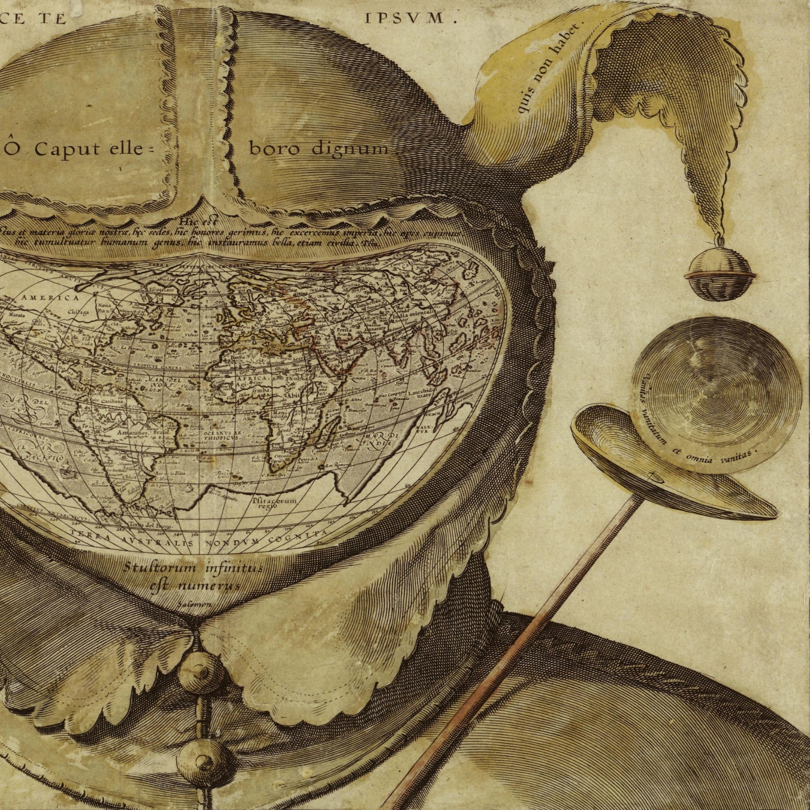 The Fool's Cap Map of the World Antique World Map Vintage World Map Old ...