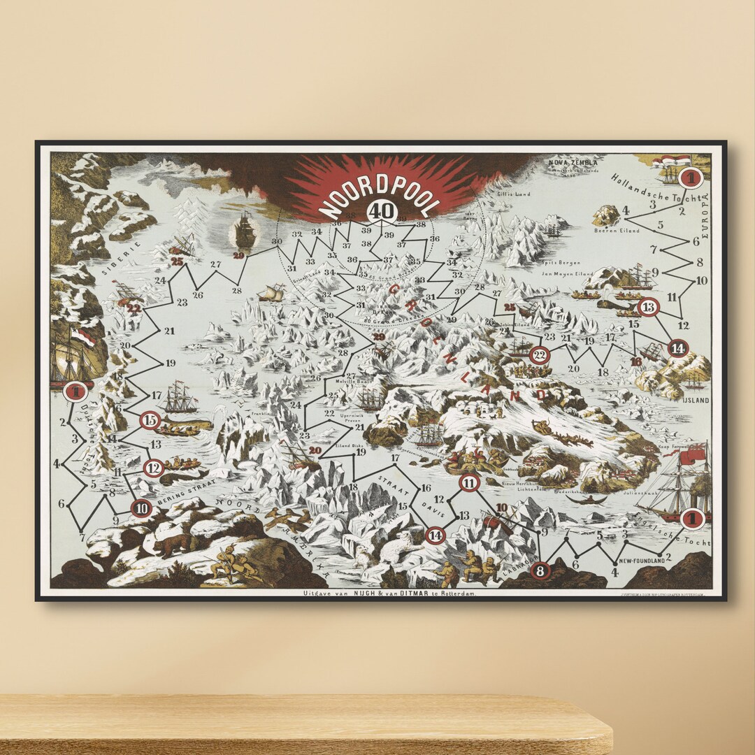 Vintage Map of North Pole nordpool Wall Decor Map Wall - Etsy