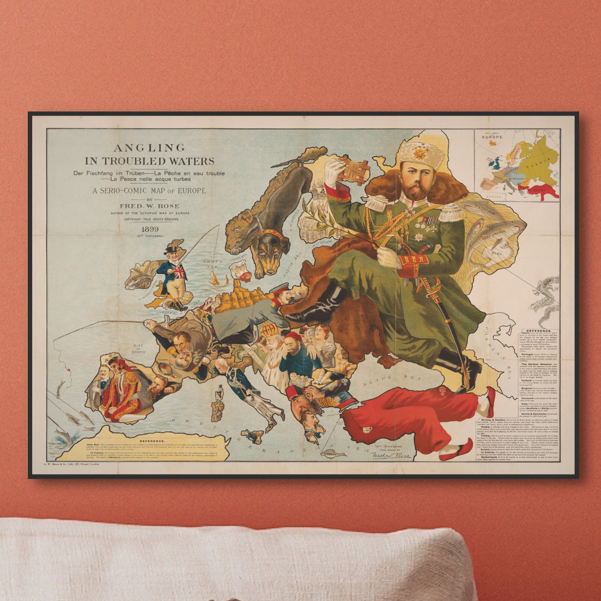 Vintage Comic Map of Europe 1899 Vintage Europe Maps - Etsy