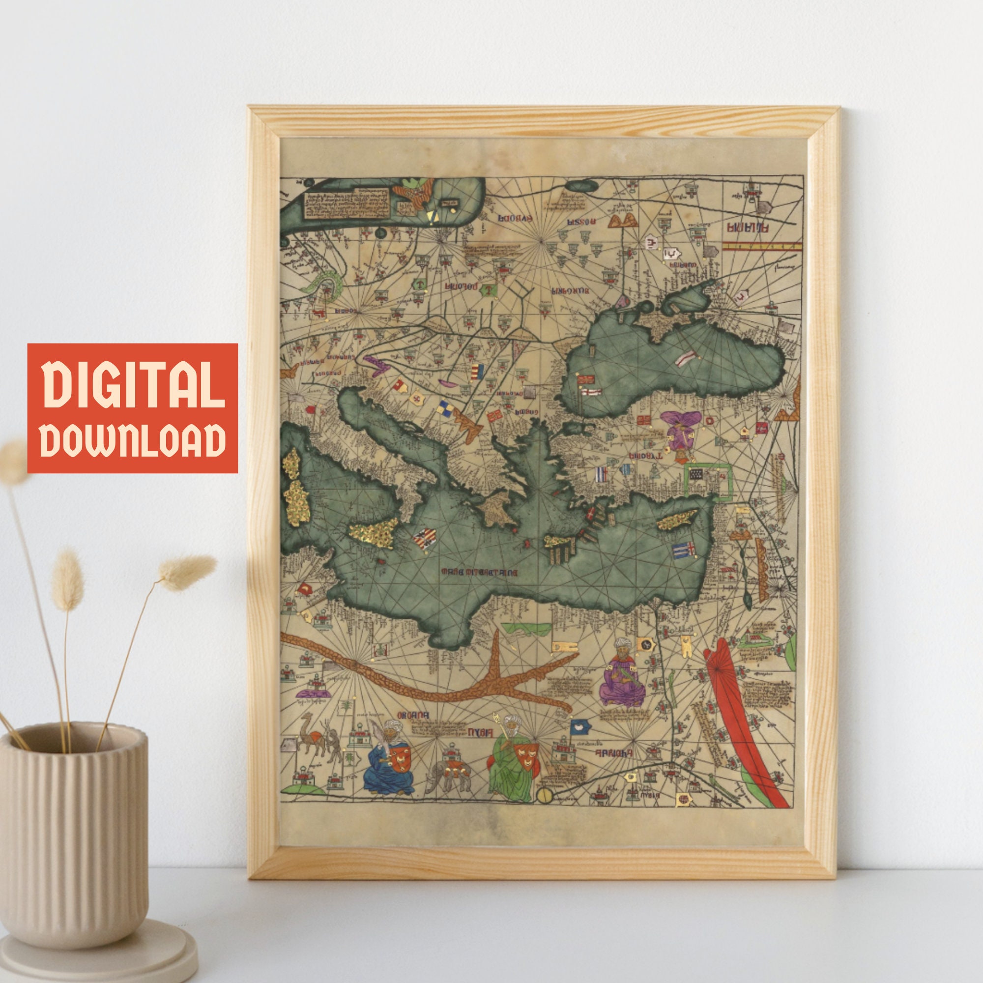 Catalan Atlas Map | Ancient Mediterranean Map (1375) | Ancient World ...