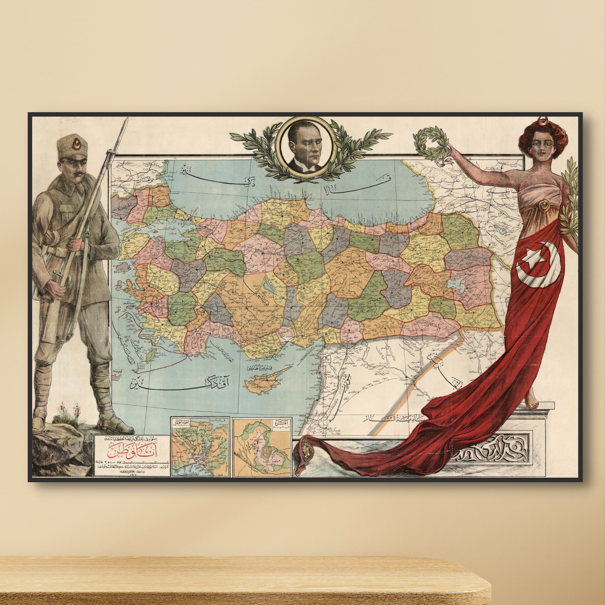 Vintage Map of Turkey 1927 Vintage Turkey Poster Vintage Turkey Map ...