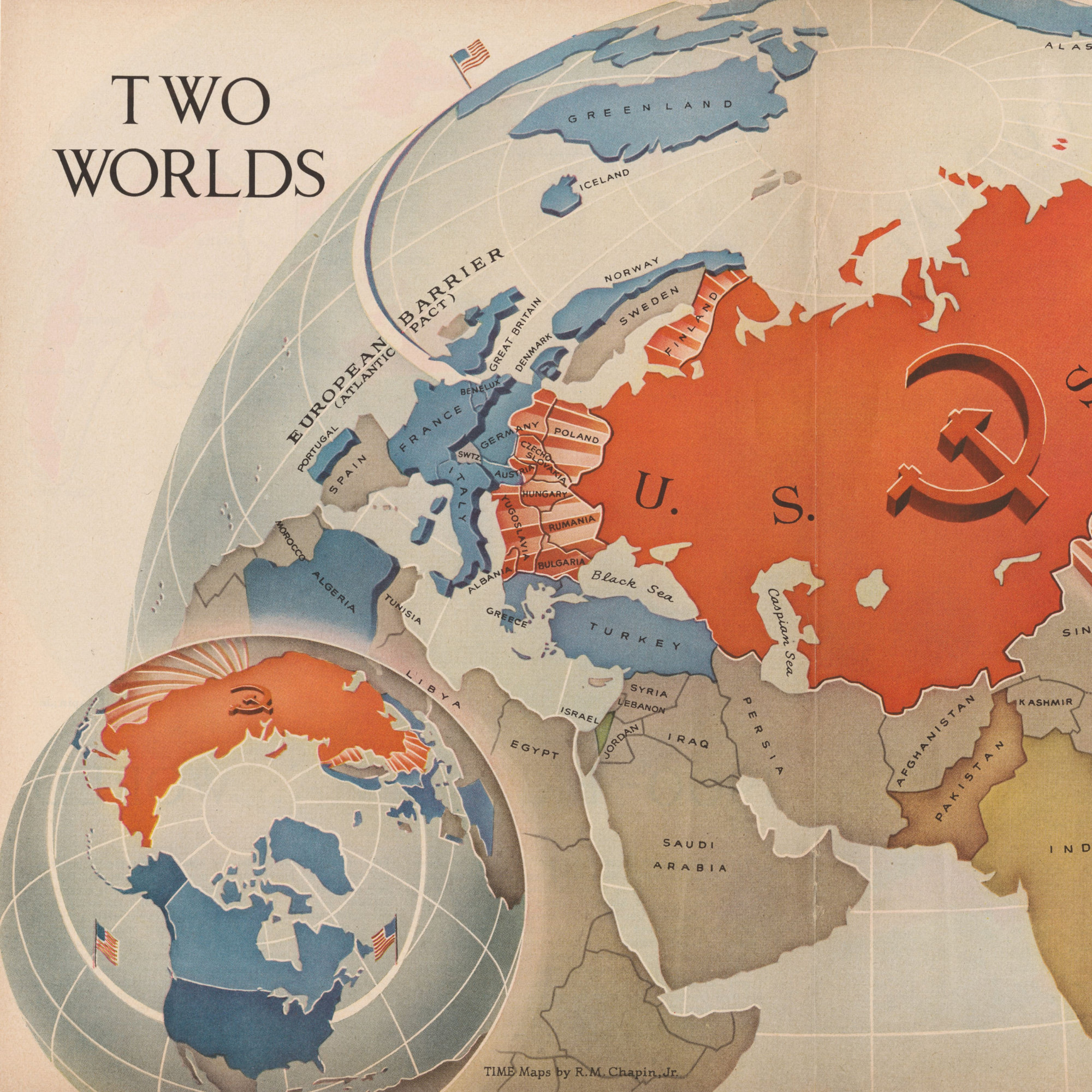 Two Worlds, Cold War Map 1950 Vintage World Map Political Map Vintage ... Two Worlds, Cold War Map 1950 Vintage World Map Political Map Vintage ...