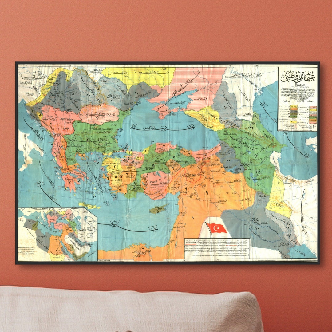 Map of the Turkish/ottoman Empire 1914 Vintage Turkey Map - Etsy