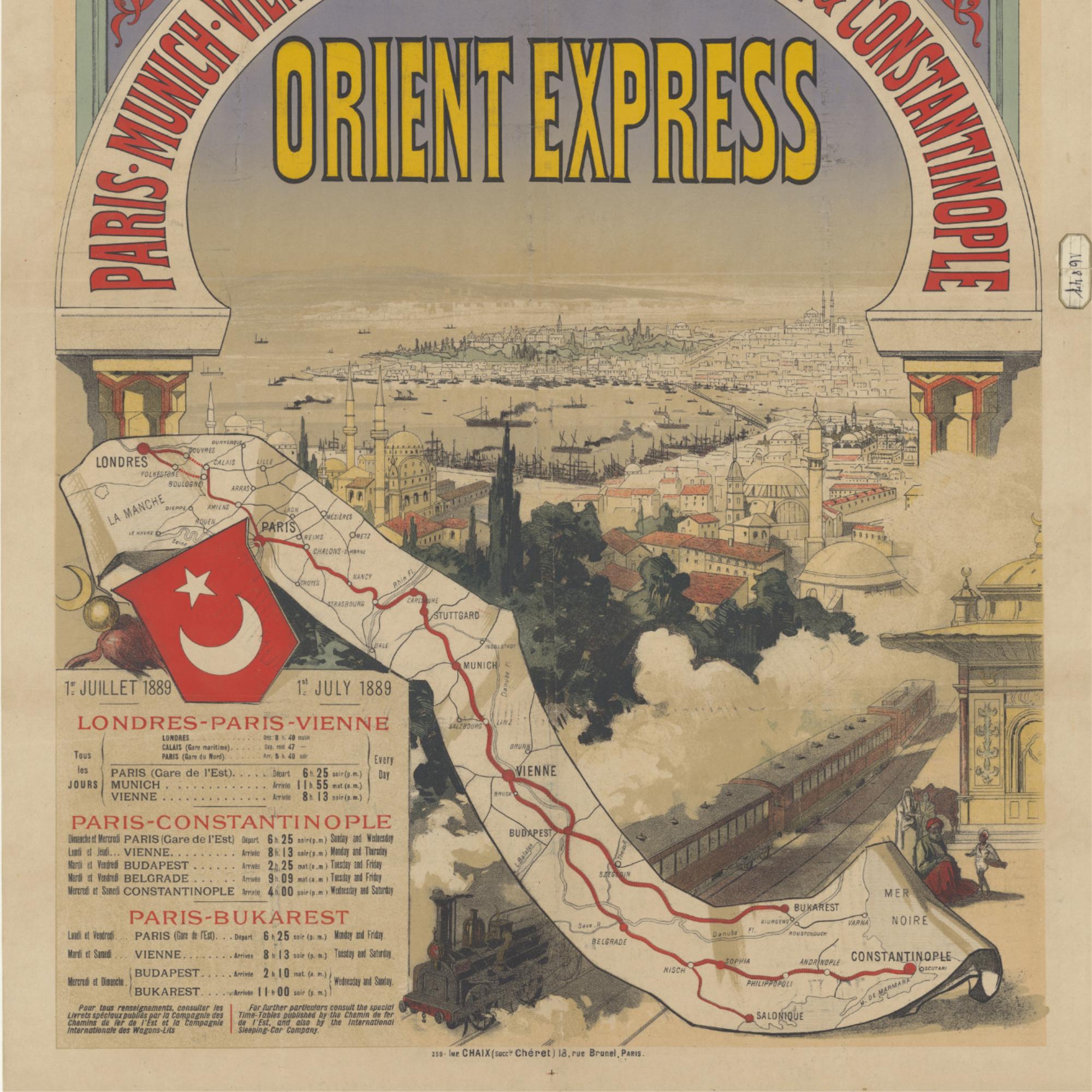 Orient Express Poster (1888), Vintage Istanbul, Vintage Europe Travel ...