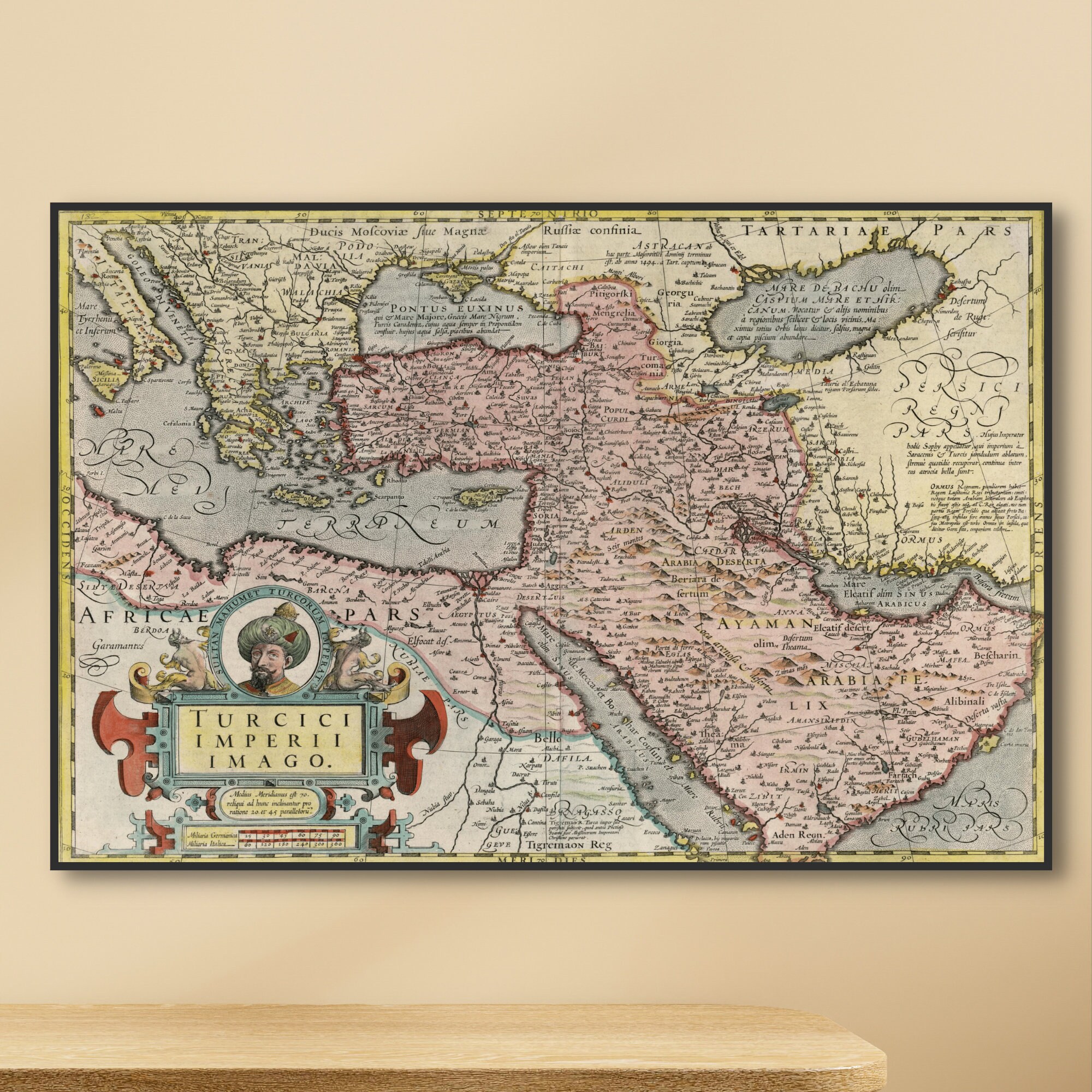 Old Map of the Turkish/ottoman Empire From 17th Century Vintage Turkey ...