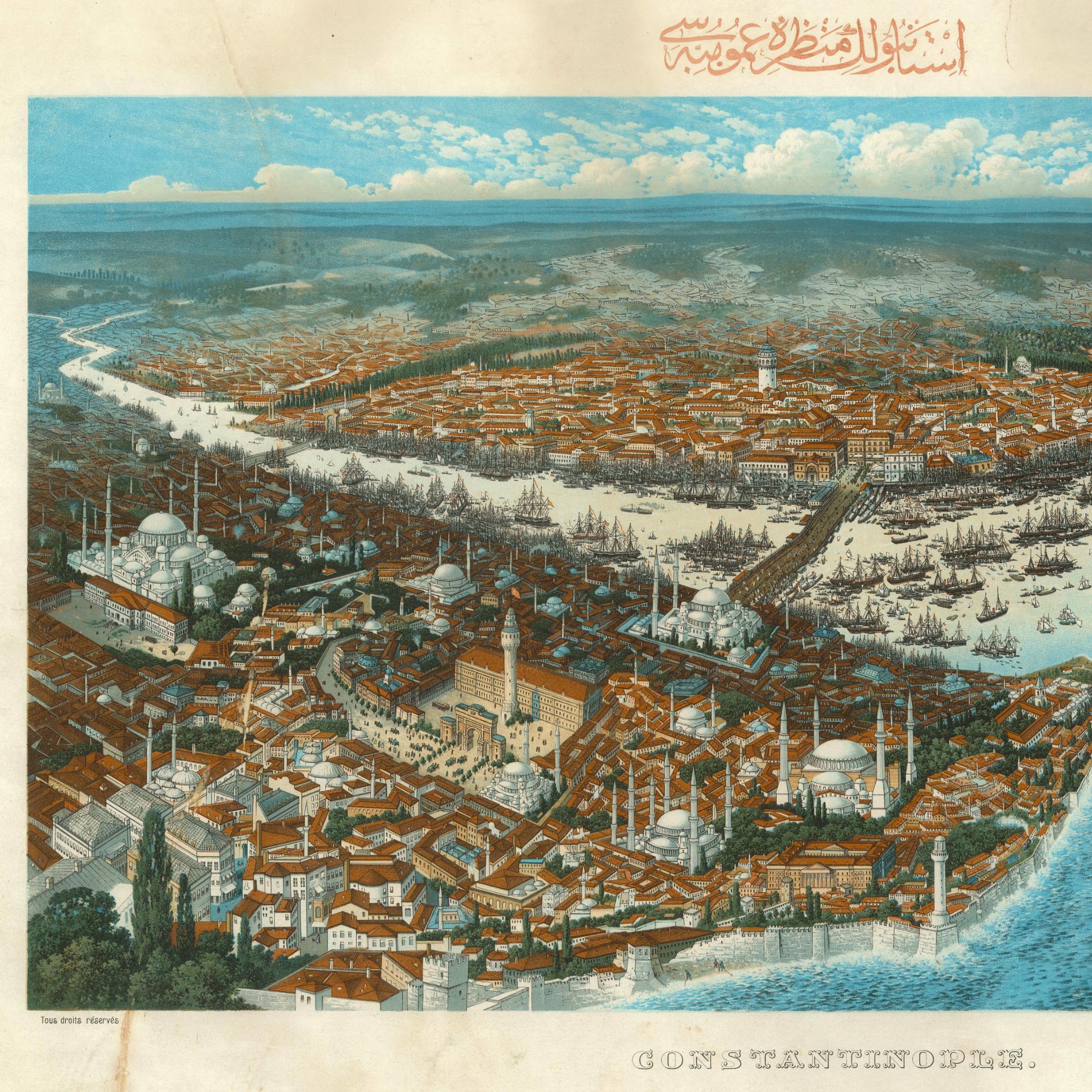 Old Map of Istanbul/constantinople (1896) | Vintage Turkey Map ...