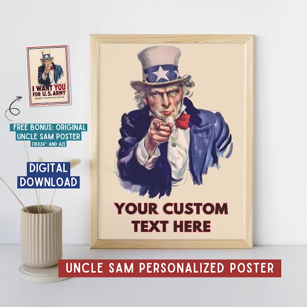 Uncle Sam I Want You Poster - Etsy