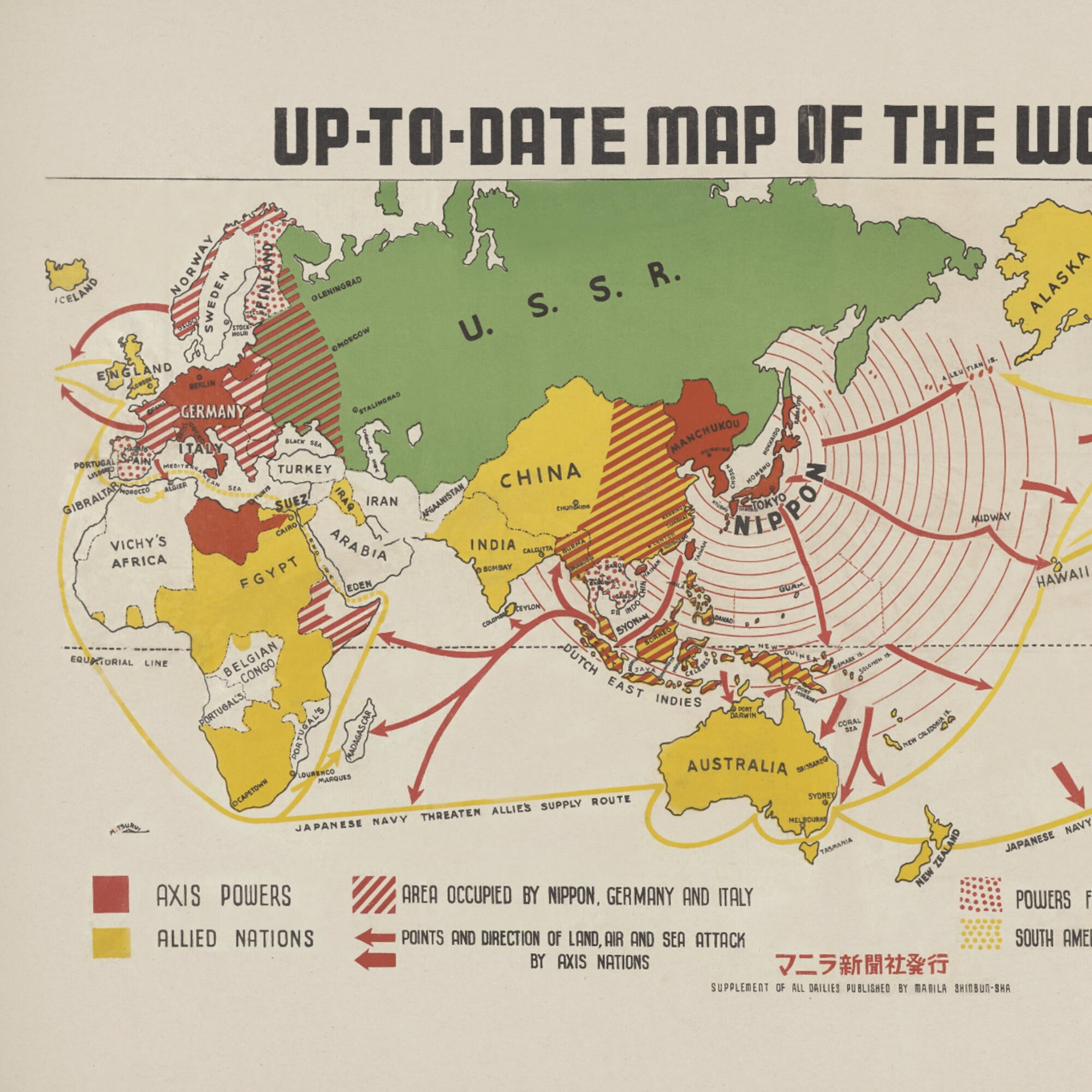 World War 2 Map 1942 WWII Map WW2 Poster WWII Poster - Etsy