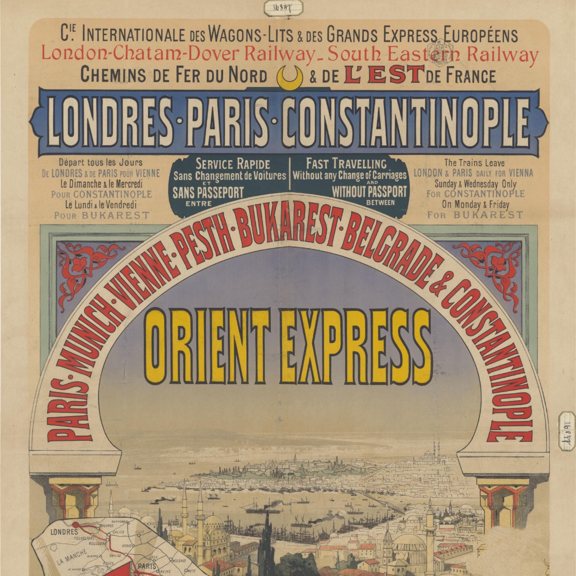 Orient Express Poster (1888), Vintage Istanbul, Vintage Europe Travel ...