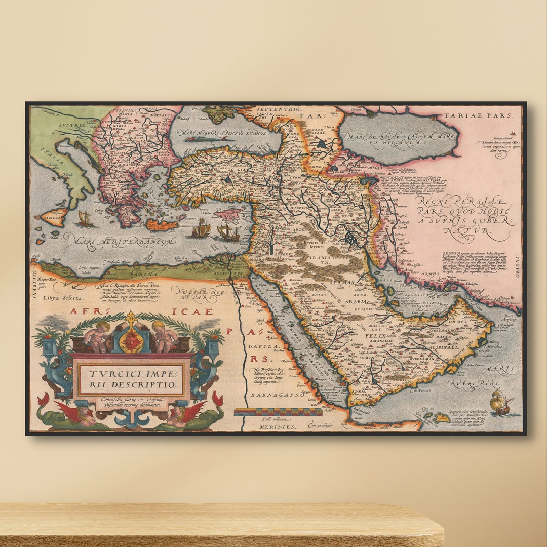Old Map of the Turkish/ottoman Empire by Abraham Ortelius 1570 Vintage ...