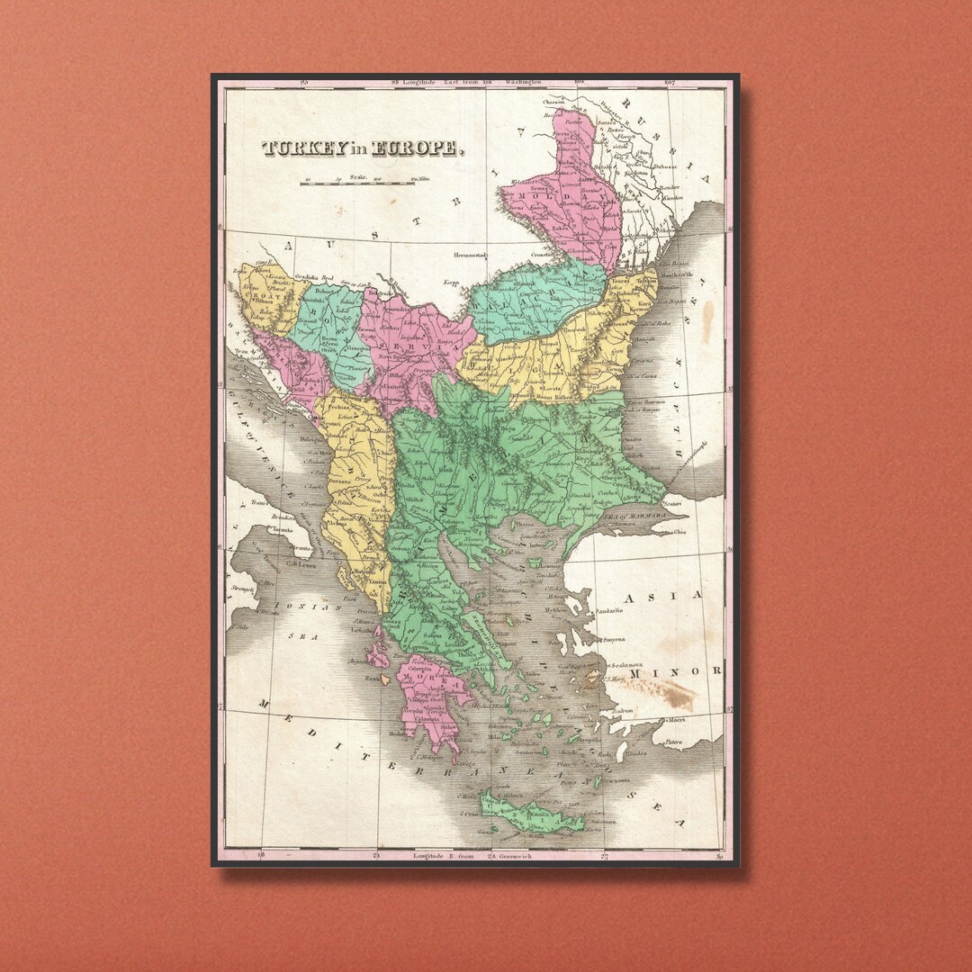 Map of the Balkans From 1827 Balkans Map Vintage Balkans - Etsy