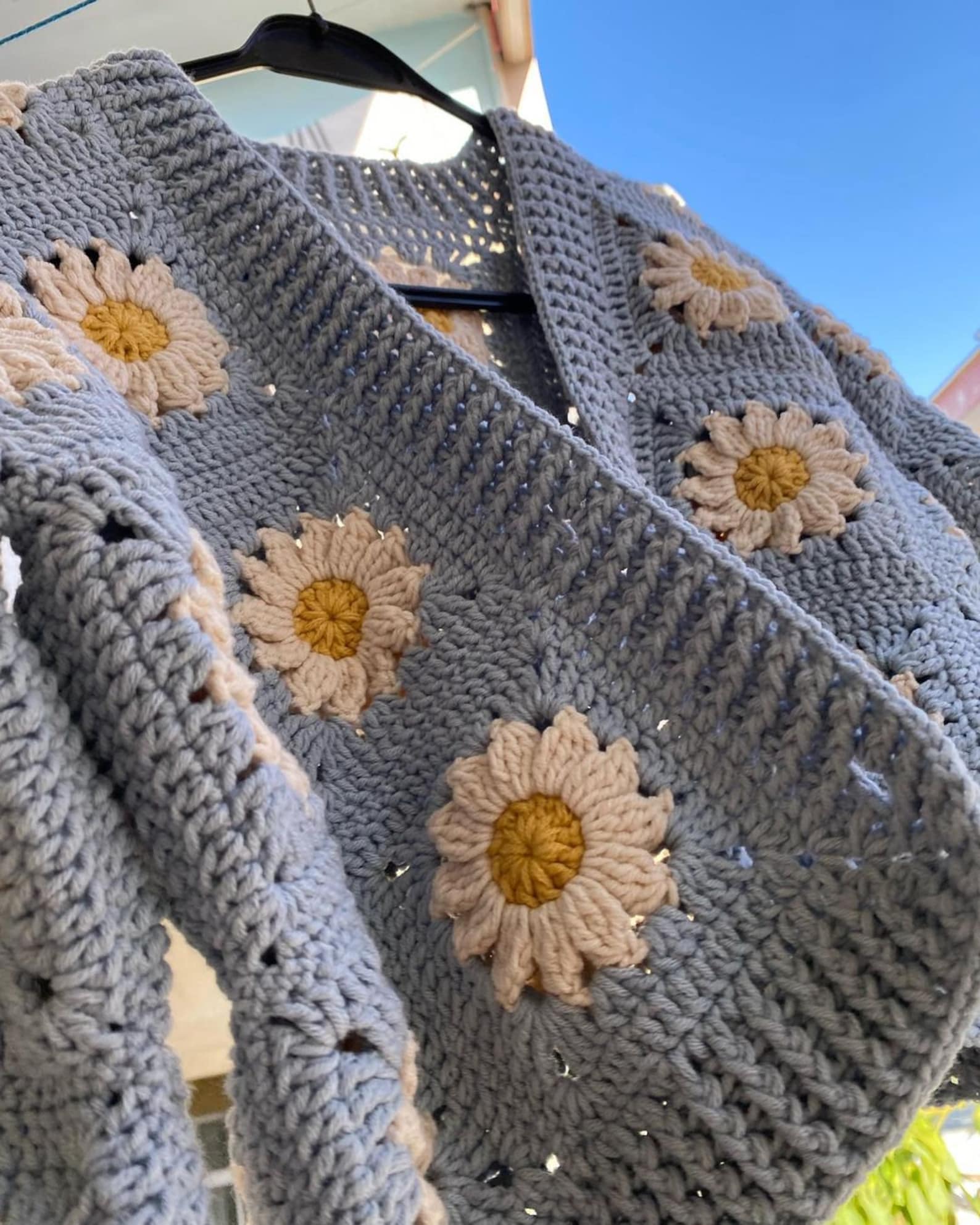 Crochet Daisy Cardigan, Handmade Stylish Cardigan, Crochet Cardigan ...