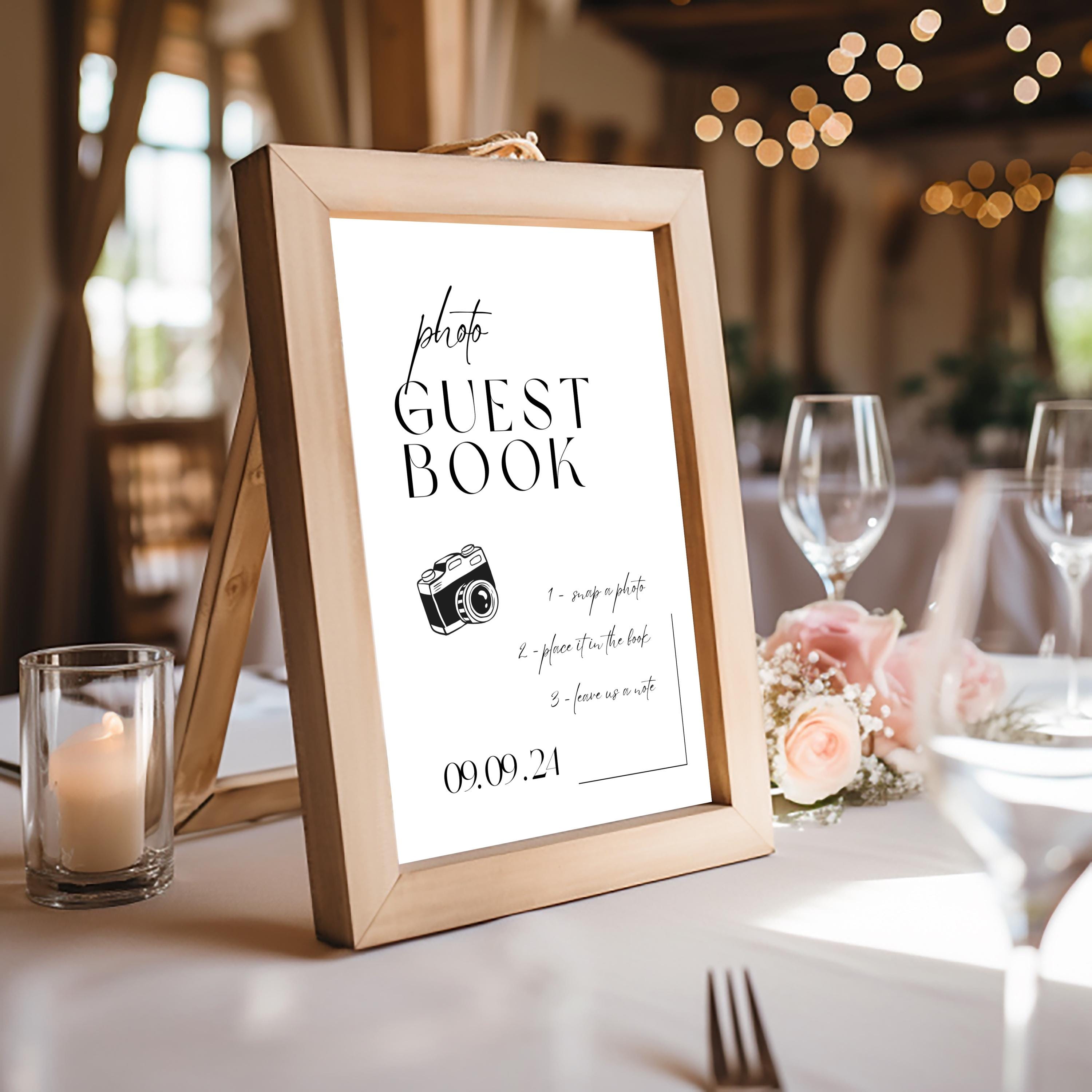 Photo Guest Book Sign Template Modern Wedding Photo Guestbook Sign ...