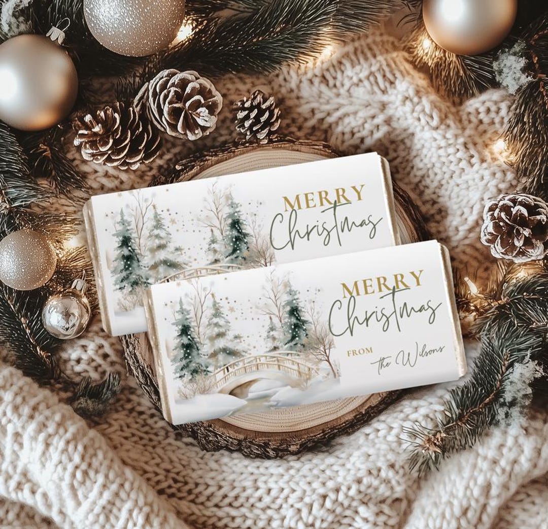 Christmas Chocolate Bar Wrapper Template Editable Candy Bar Wrapper ...