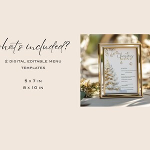 Christmas Tree Menu Card Template Editable Christmas Holiday Printable ...