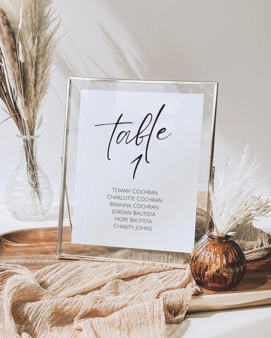 Minimalist Table Seating Card Template, DIY Wedding Seating Chart ...