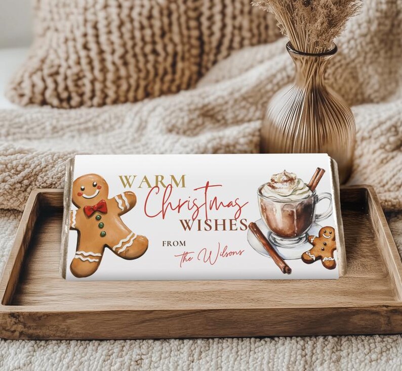 Christmas Chocolate Bar Wrapper Template Editable Candy Bar Wrapper ...