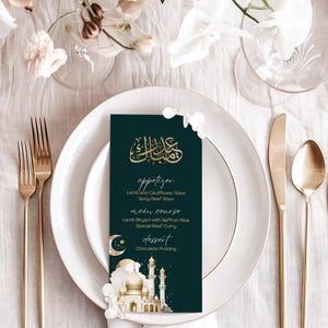 Eid Al Fitr Menu Template Bayram Menu Template Eid Mubarak Menu Card ...