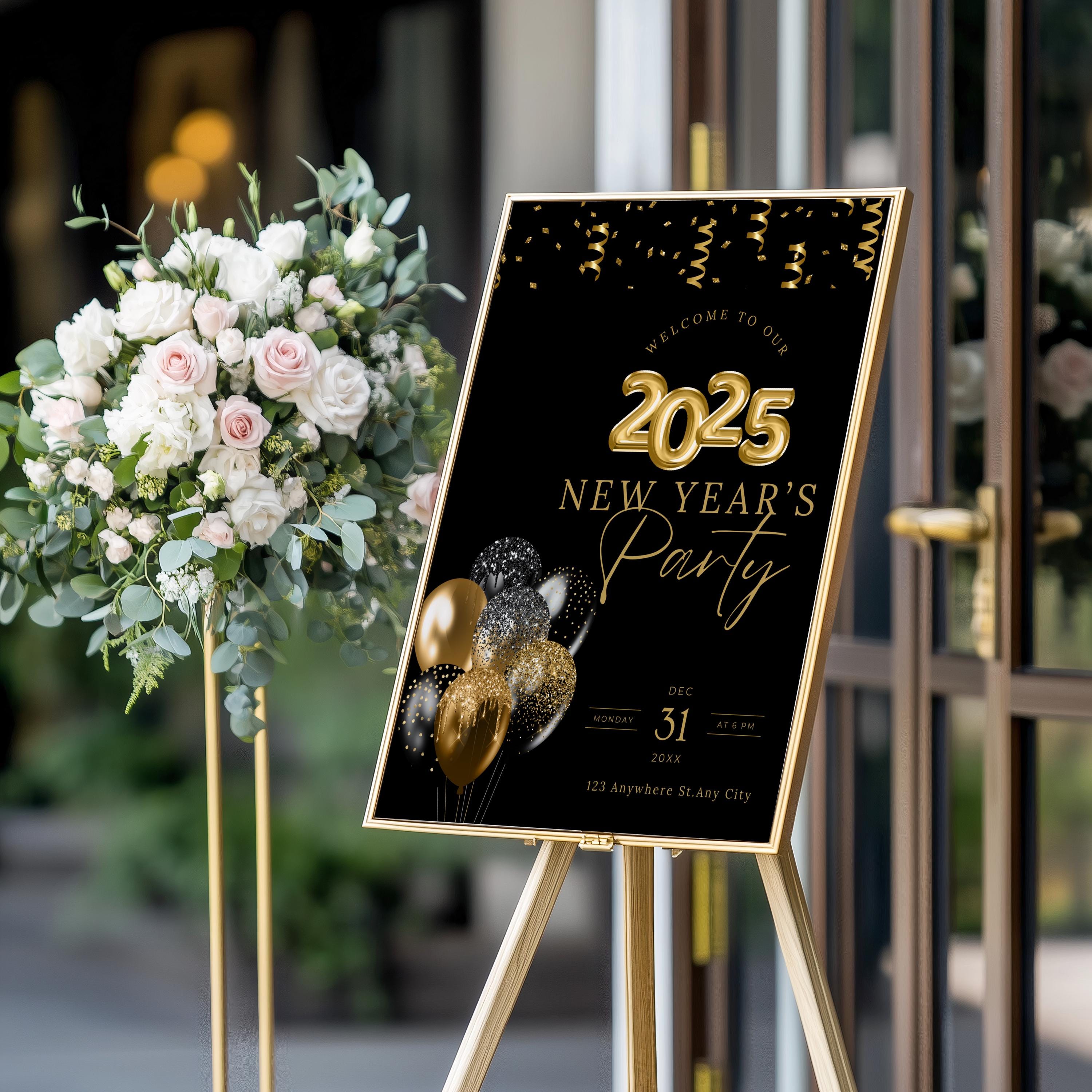 New Years Eve Welcome Sign, New Years Celebration Sign, New Years Eve ...