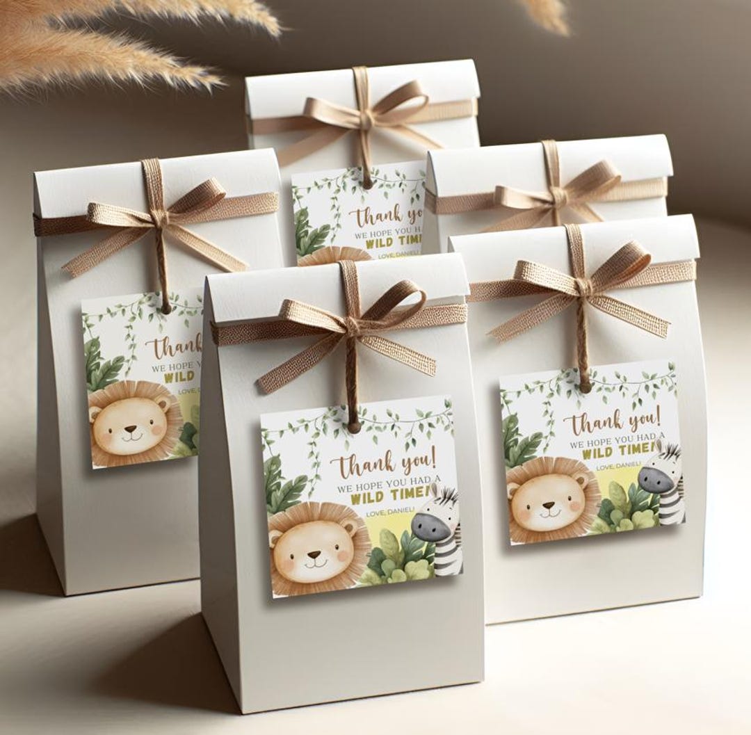 Editable Safari Thank You Tags, Safari Birthday Decorations, Jungle ...