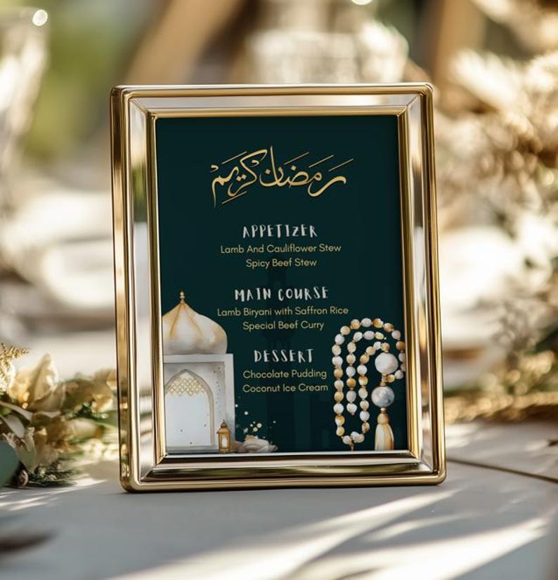 Ramadan Iftar Eid Suhoor Menu Template, Ramadan Menu Template, Eid Menu ...