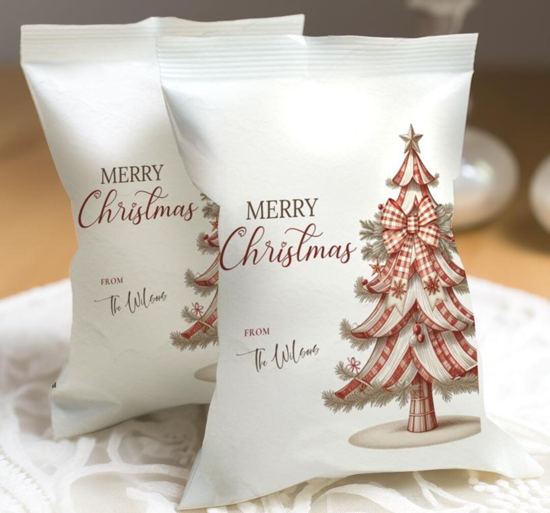 Holiday Chip Bag Template, Christmas Party Favors Kid Santa Favors ...