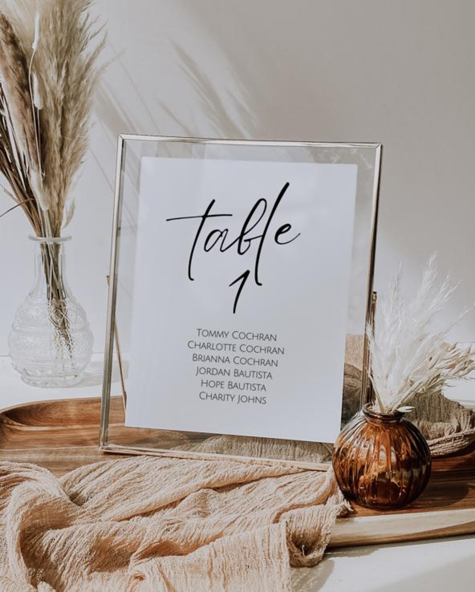 Minimalist Table Seating Card Template, DIY Wedding Seating Chart ...