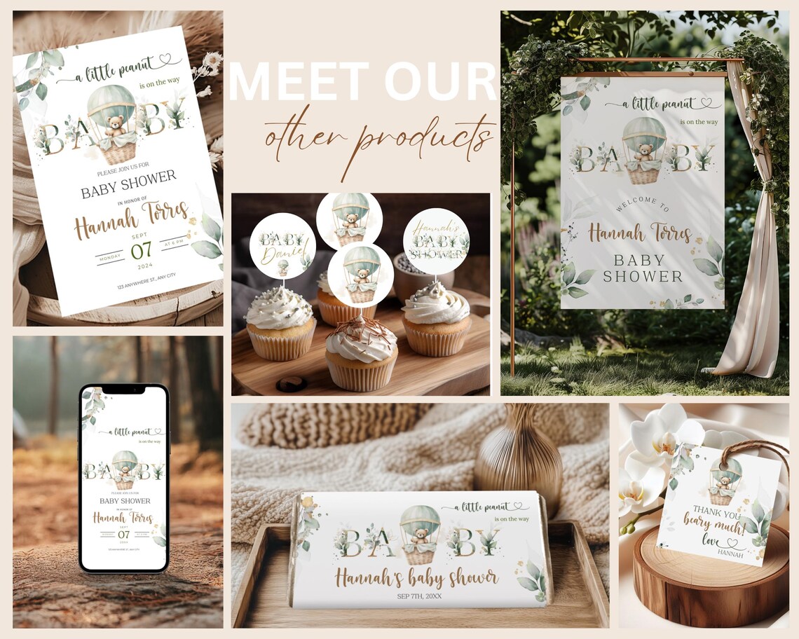 Wildflower Baby Shower Gable Box Label Editable Baby in Bloom Floral ...