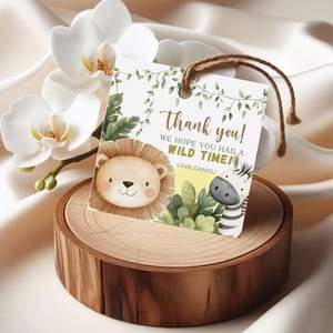 Editable Safari Thank You Tags, Safari Birthday Decorations, Jungle ...