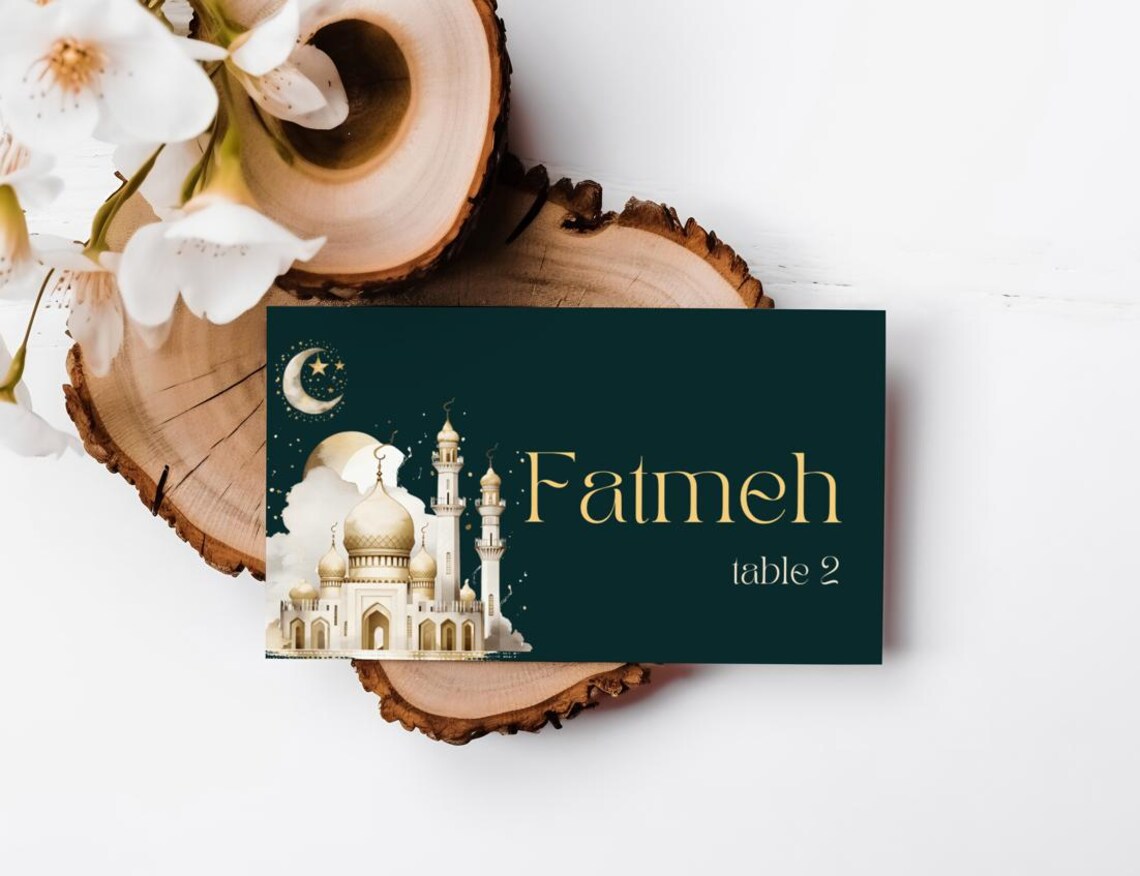 Eid Al Fitr Celebration Name Place Card, Bayram Decoration, Eid ...