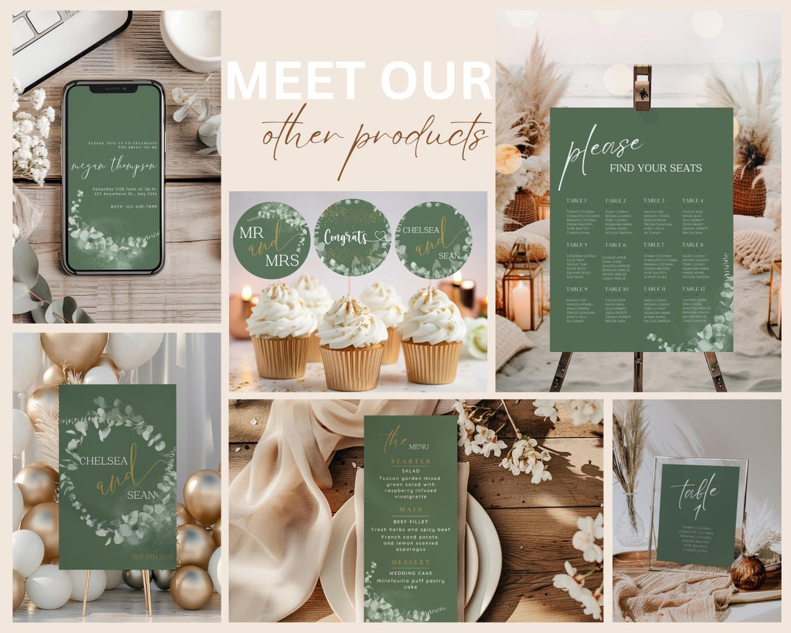 Minimalist Table Seating Card Template, DIY Wedding Seating Chart ...