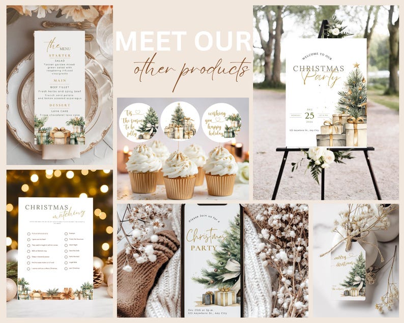 Christmas Welcome Sign Editable Welcome Poster Template Modern Holiday ...
